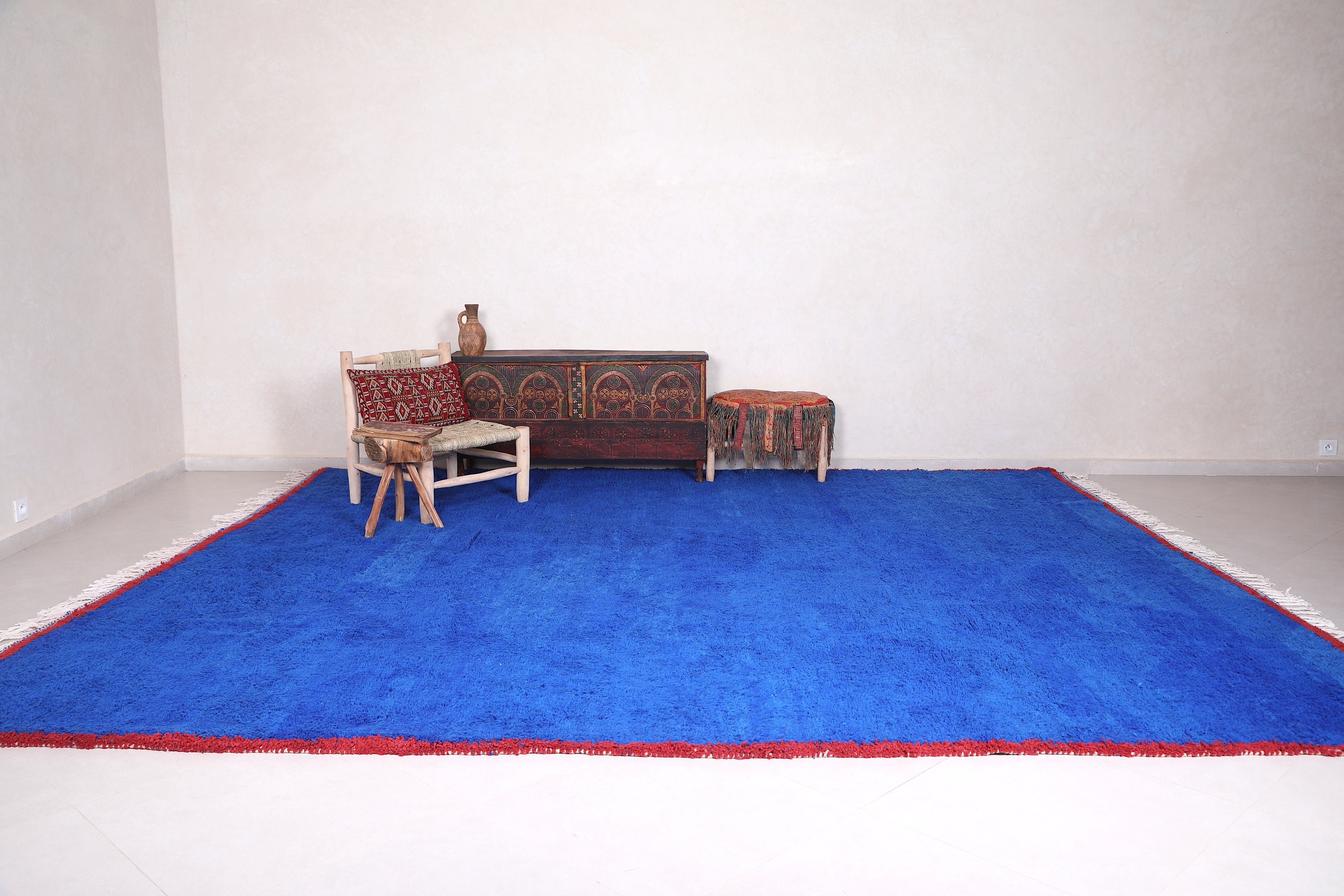 Moroccan rug blue Berber rug Custom Moroccan rug Beni | Etsy
