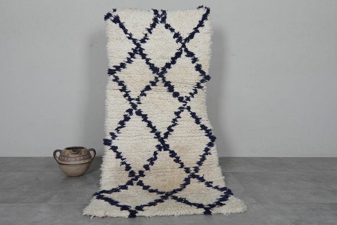 Moroccan Runner Rug 2.4 X 5.5 Feet Handmade Berber Rug - Morocco Rug ...