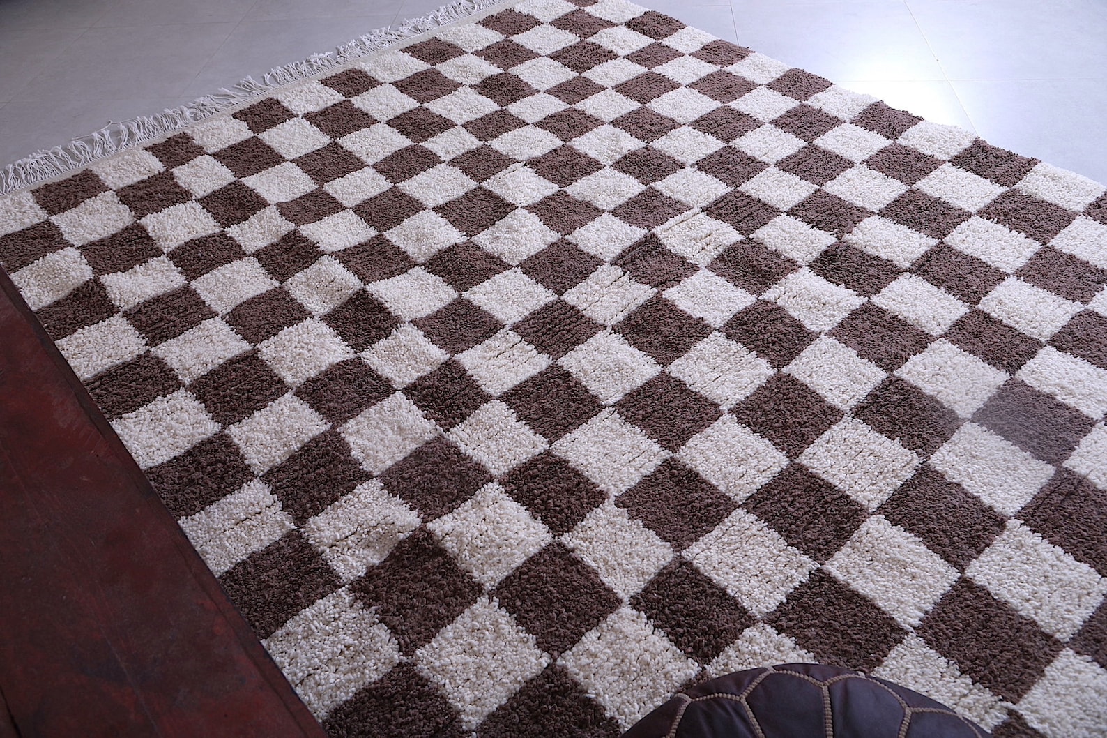 Checkered Brown Rug Moroccan Rug Checkered Brown Checkered - Etsy