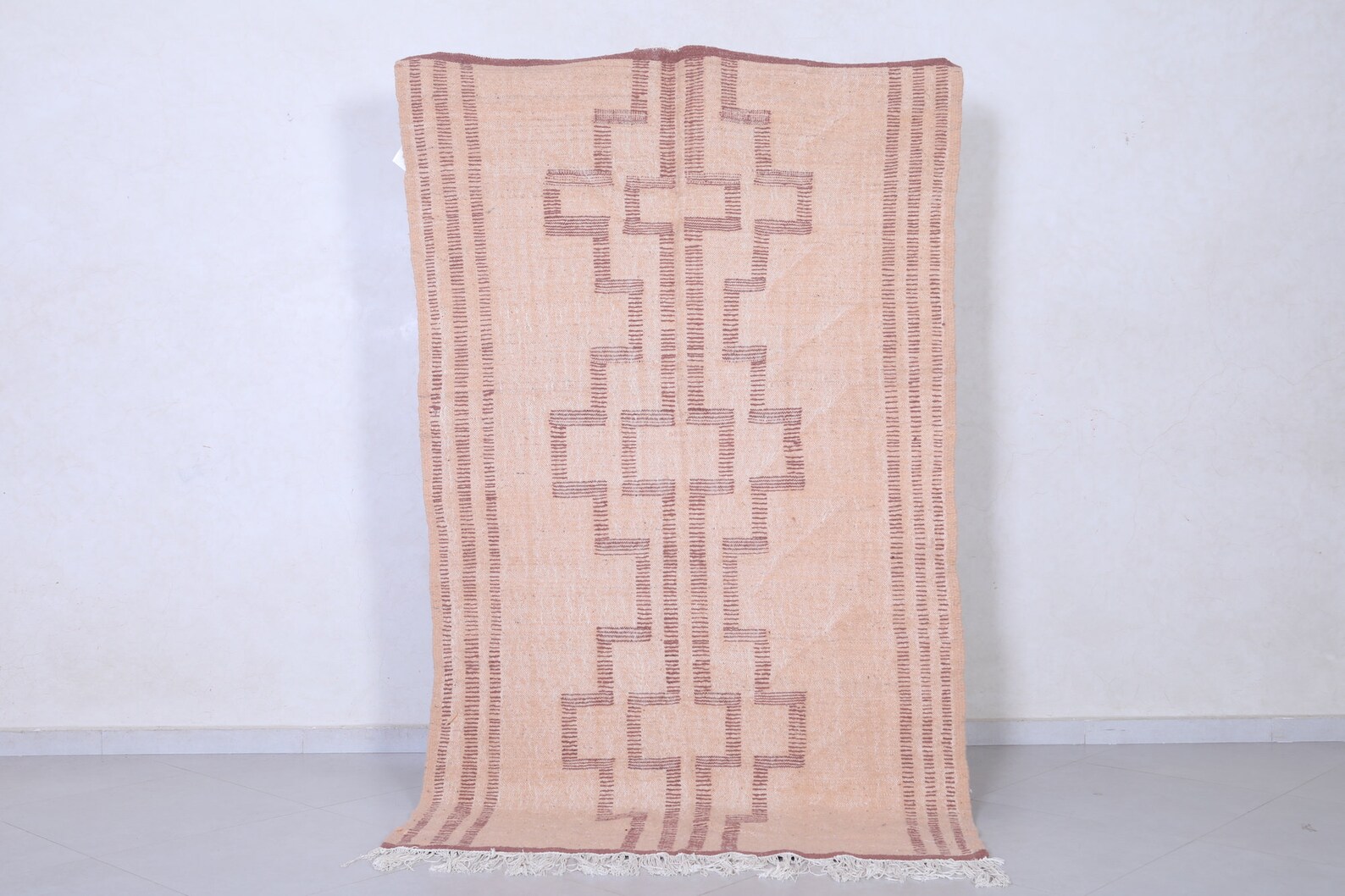 Moroccan Kilim Rug 4.5 X 7.7 Feet Handmade Rug Beige Moroccan Rug Wool ...