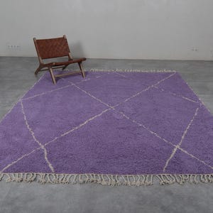 Moroccan Rug Purple - Beni Ourain Rug Trellis - Hand Knotted Berber Rug ...