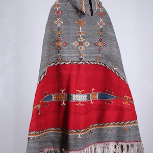 Gray Burnous Berber Burnous Berber Cape Moroccan Burnous Hooded Cape ...