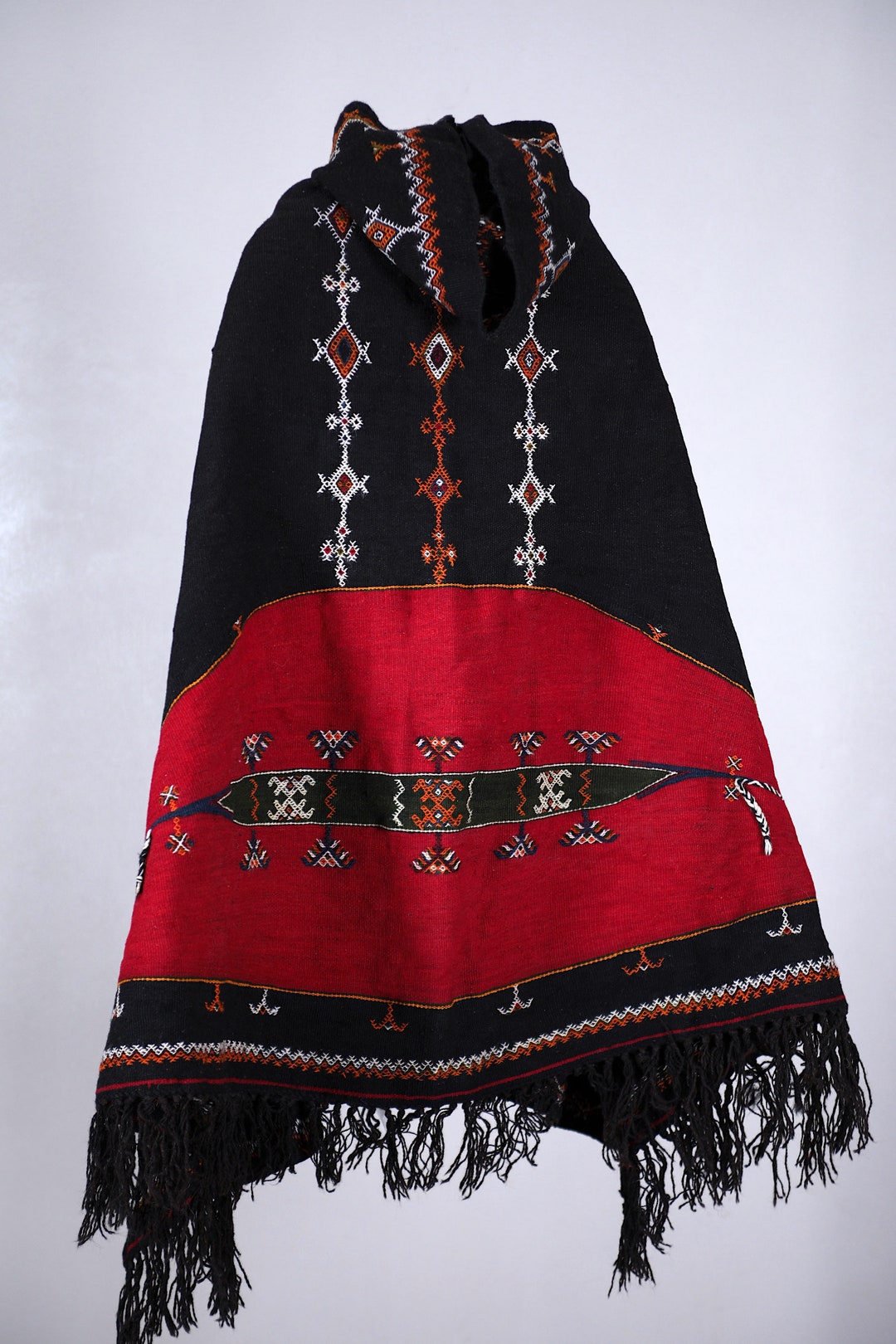 Vintage Moroccan Burnous - Berber Burnous - Berber Cape - Moroccan ...