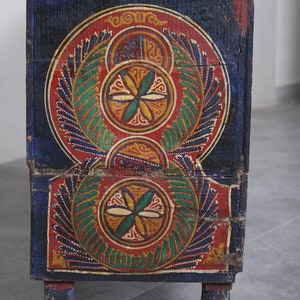 Vintage Painted Chest - Moroccan Wooden Chest - Moroccan Box H 23.6 ...