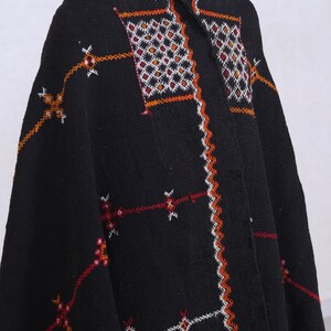 Black Hooded Cape Burnous Berber Burnous Berber Cape Moroccan Burnous ...