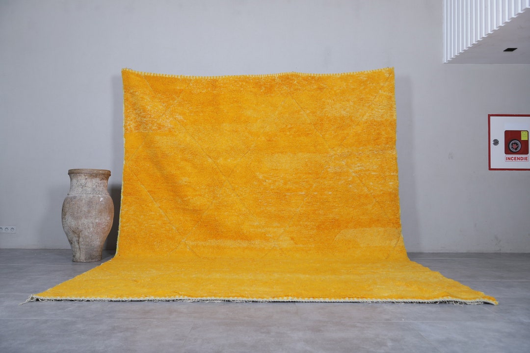 Moroccan Yellow Rug - Beni Ourain Rug - Wool Berber Rug - Custom Rug ...