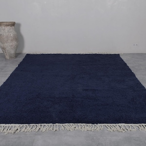 Moroccan Cobalt Blue Rug - Moroccan Solid Rug - Beni Ourain Rug ...
