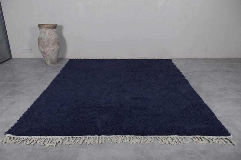 Moroccan Cobalt Blue Rug - Moroccan Solid Rug - Beni Ourain Rug ...