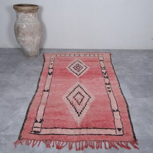 Moroccan Rug Vintage 4.1 X 7 Feet Boujaad Rug Handmade Berber Rug ...