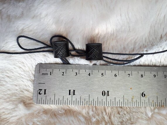 Two Luciferian Sigil Black Leather Beard Cuffs | Etsy