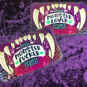 Monster Lover/ F**ker Permit Laminated Holographic - Etsy
