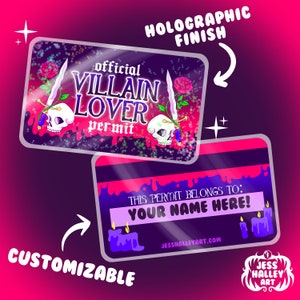 Villain Lover/ Fker Permit Laminated Holographic - Etsy