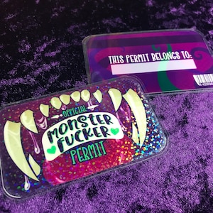 Monster Lover/ F**ker Permit Laminated Holographic - Etsy