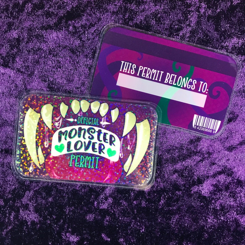 Monster Lover/ Fker Permit Laminated Holographic - Etsy