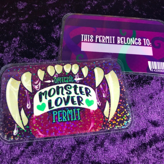 Monster Lover/ Fker Permit Laminated Holographic - Etsy