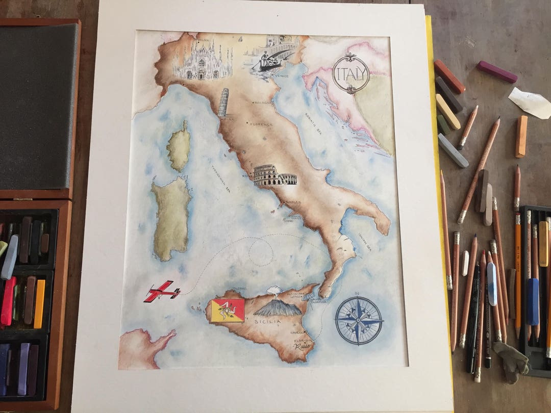 Personalized Map, Map Art Commissions, Map Paintings, Custom Map ...