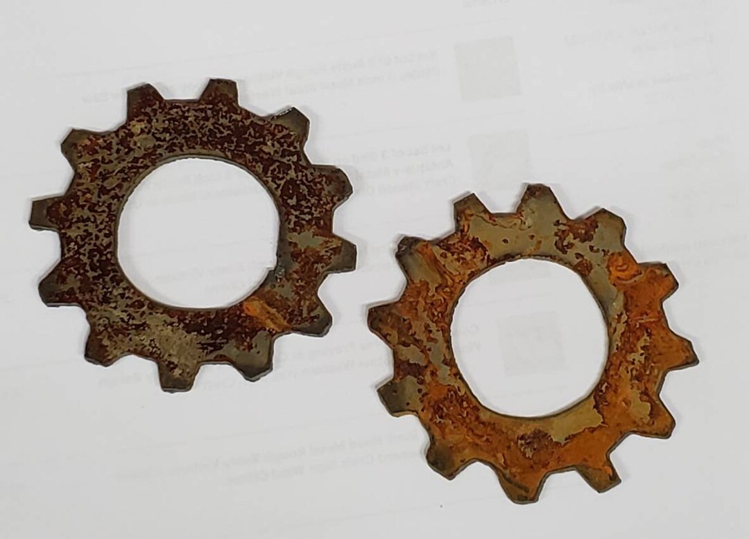 Lot Set of 2 Gears Sprocket Shapes 3 Inch Steampunk Rusty Vintage ...
