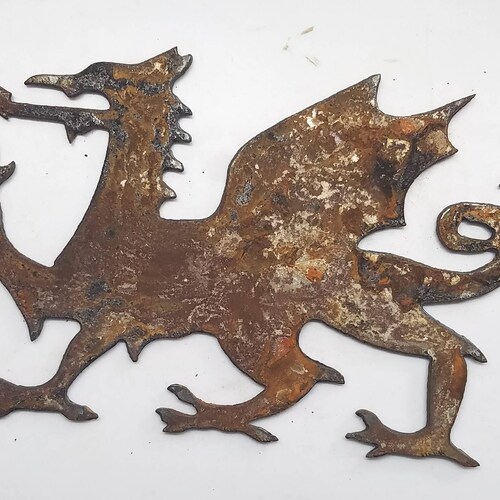 6 Inch Welsh English Dragon Coat of Arms Metal Rough Rusty - Etsy