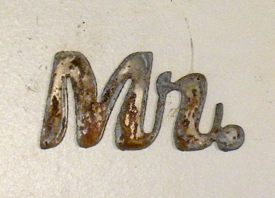 3 Inch Word MR Script Style Rusty Vintage Metal Steel Wall Art Craft ...