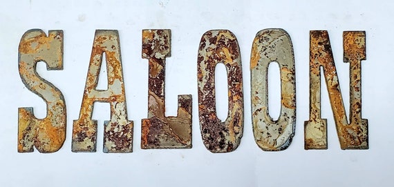 3 in Tall Letters SALOON Rusty Vintage Western Style Metal | Etsy