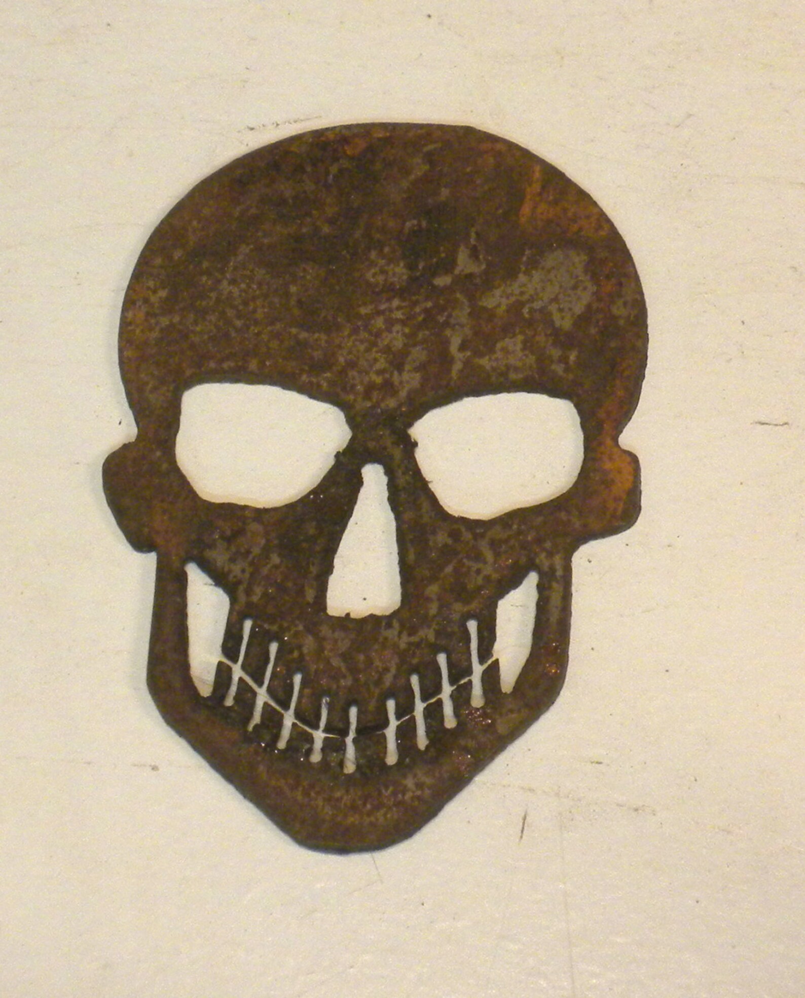 4 Inch Skull Rusty Rough Metal Steel Pirate Wall Biker Art - Etsy