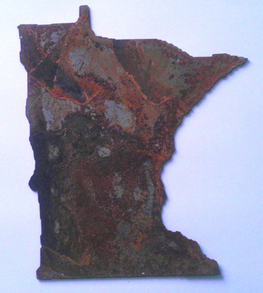 6 Inch State Shape MINNESOTA MN Rusty Vintage Antique-y Metal Steel ...