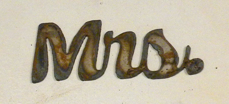 3 Inch Word MRS Script Style Rusty Vintage Metal Steel Wall - Etsy