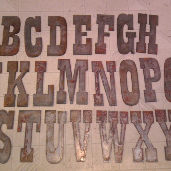 Rusted Metal Letters - Etsy