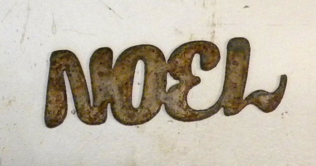 4 Inch Word NOEL Script Style Rusty Vintage Metal Steel Wall Art Craft ...