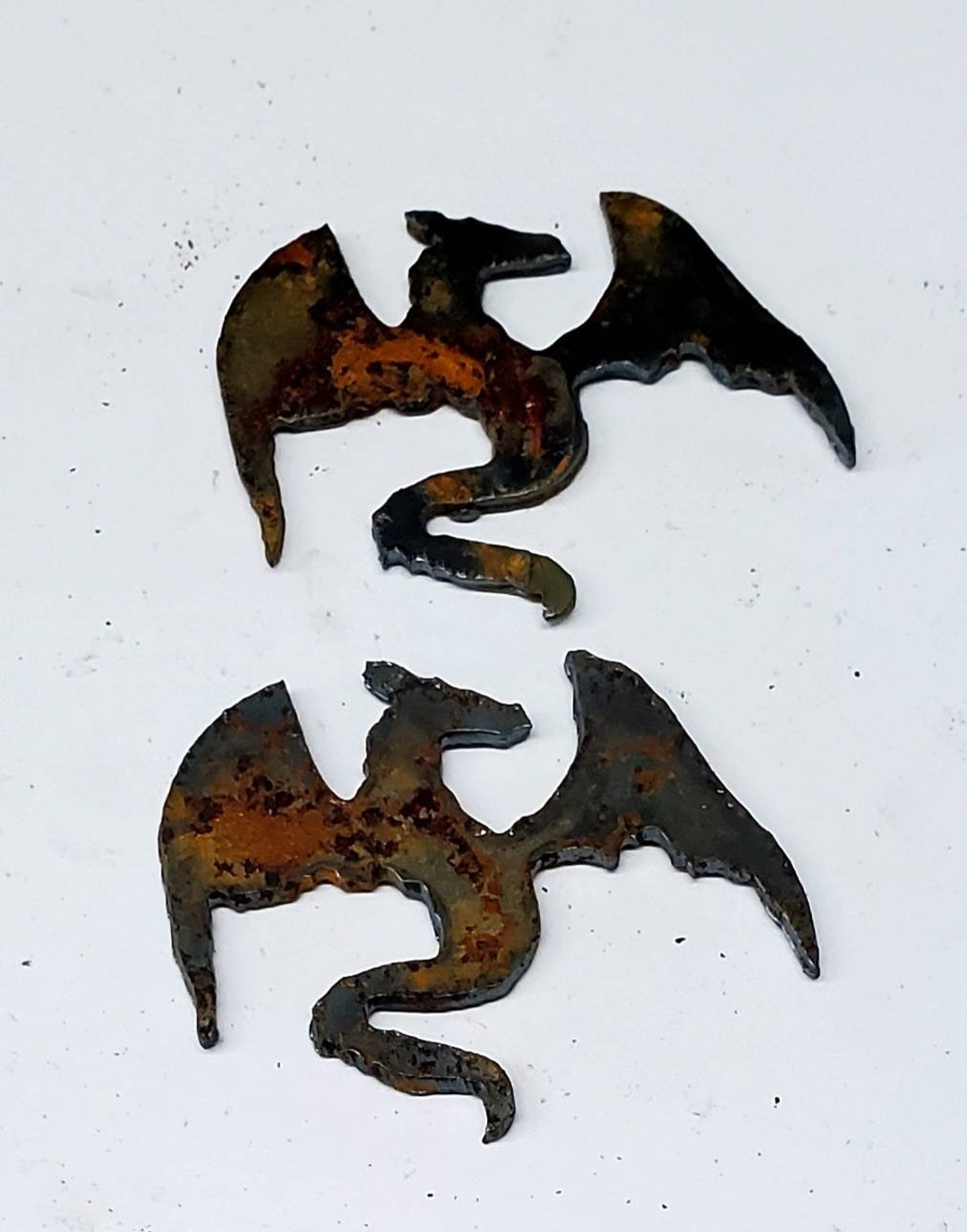 Lot of 2 Rough and Rusty Dragons 2 Inch Fantasy Myth Metal Art - Etsy