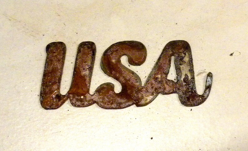 3 Inch Word USA Script Style Rusty Vintage Metal Steel Wall Art Craft ...