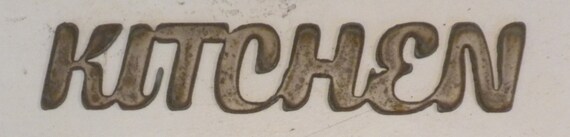 8 Inch Word KITCHEN Script Style Rusty Vintage Metal Steel | Etsy