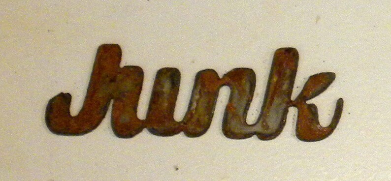 4 Inch Word JUNK Script Style Rusty Vintage Metal Steel Wall | Etsy