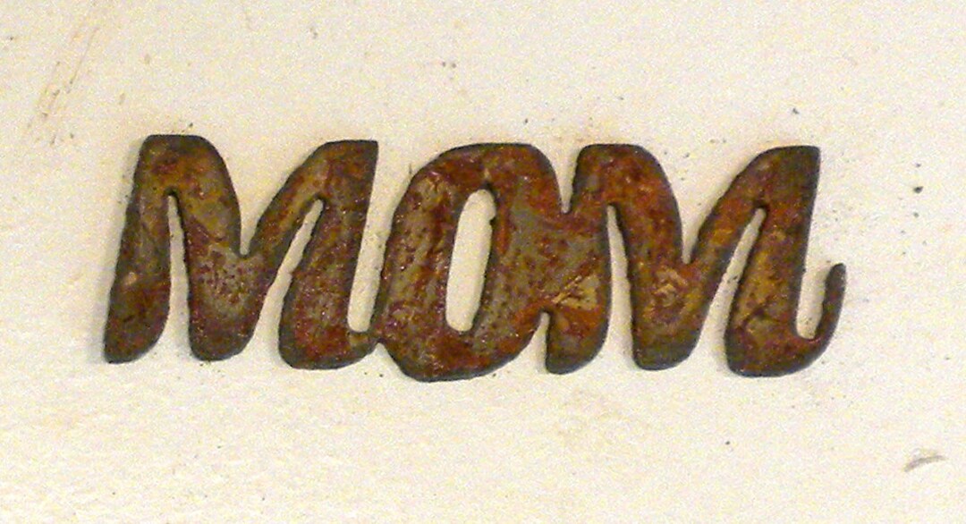 3 pouces Mot MOM Script Style Rusty vintage Metal Steel Wall Art Craft ...