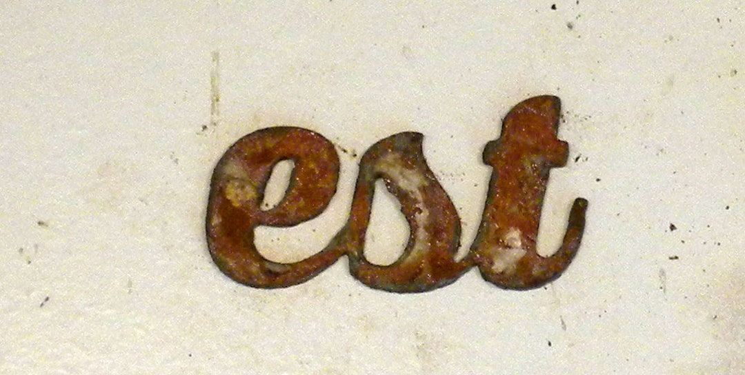 3 Inch Word EST Script Style Rusty Vintage Metal Steel Wall Art Craft ...