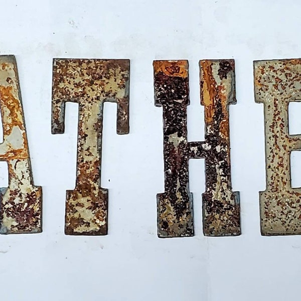 Rusty Metal Letters - Etsy
