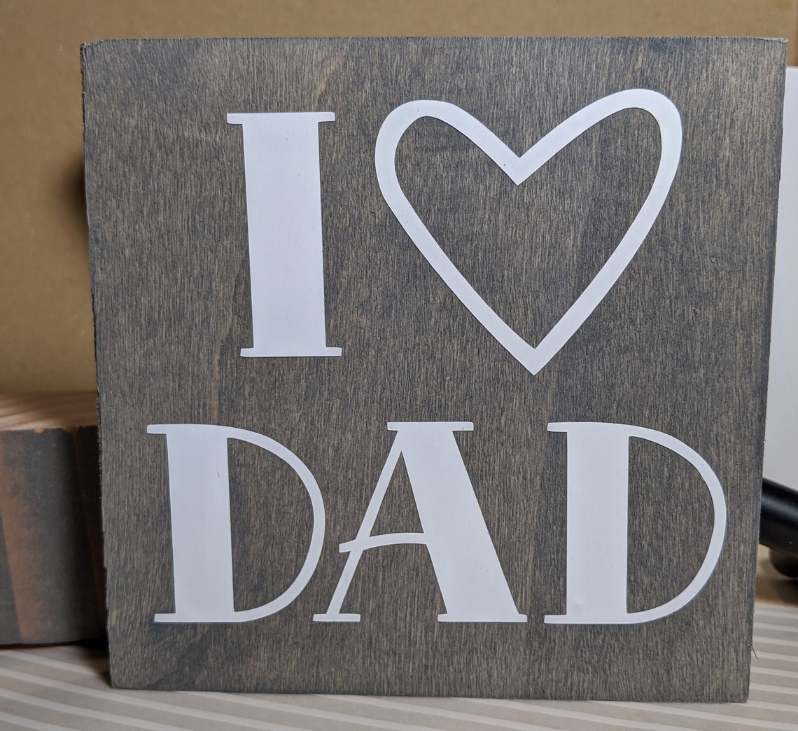 I Heart Dad Small Wood Sign - Etsy