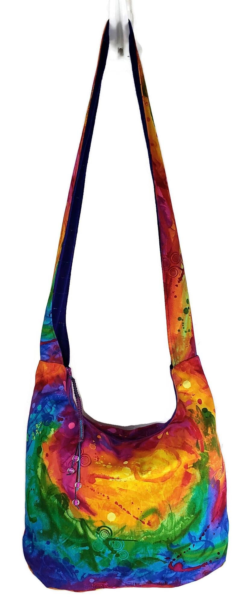 Rainbow Hobo Bag Hobo Bag With Zipper Rainbow Purse Hippie | Etsy