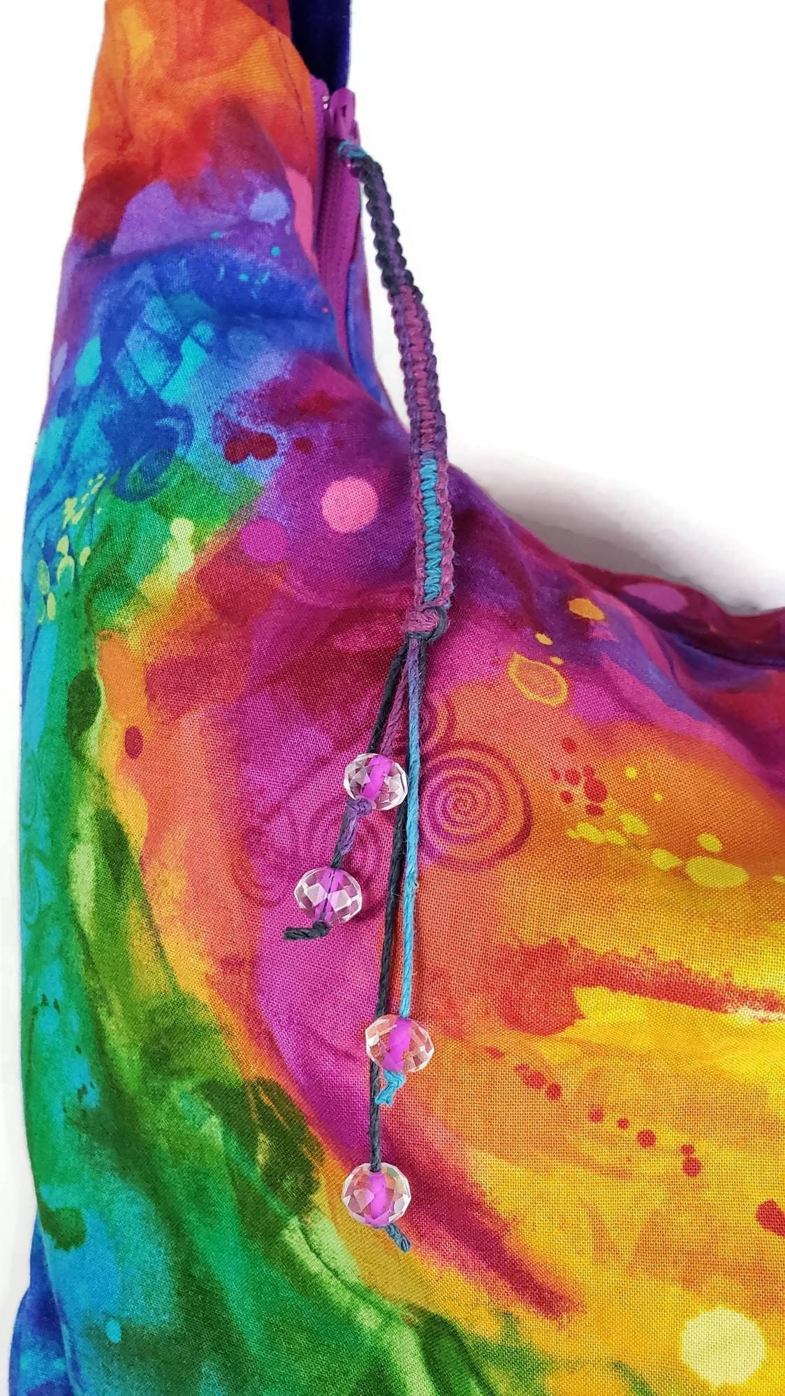 Rainbow Hobo Bag Hobo Bag With Zipper Rainbow Purse Hippie | Etsy