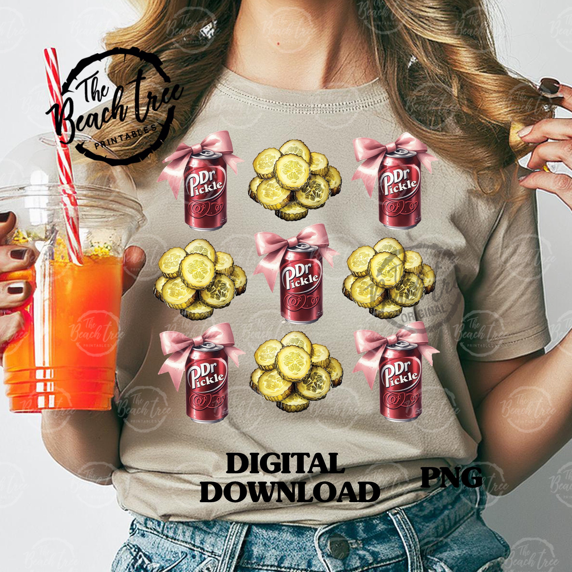 Preppy Coquette Bow Dr. Pepper PNG, Dr. Pepper With Pickles Sublimation ...