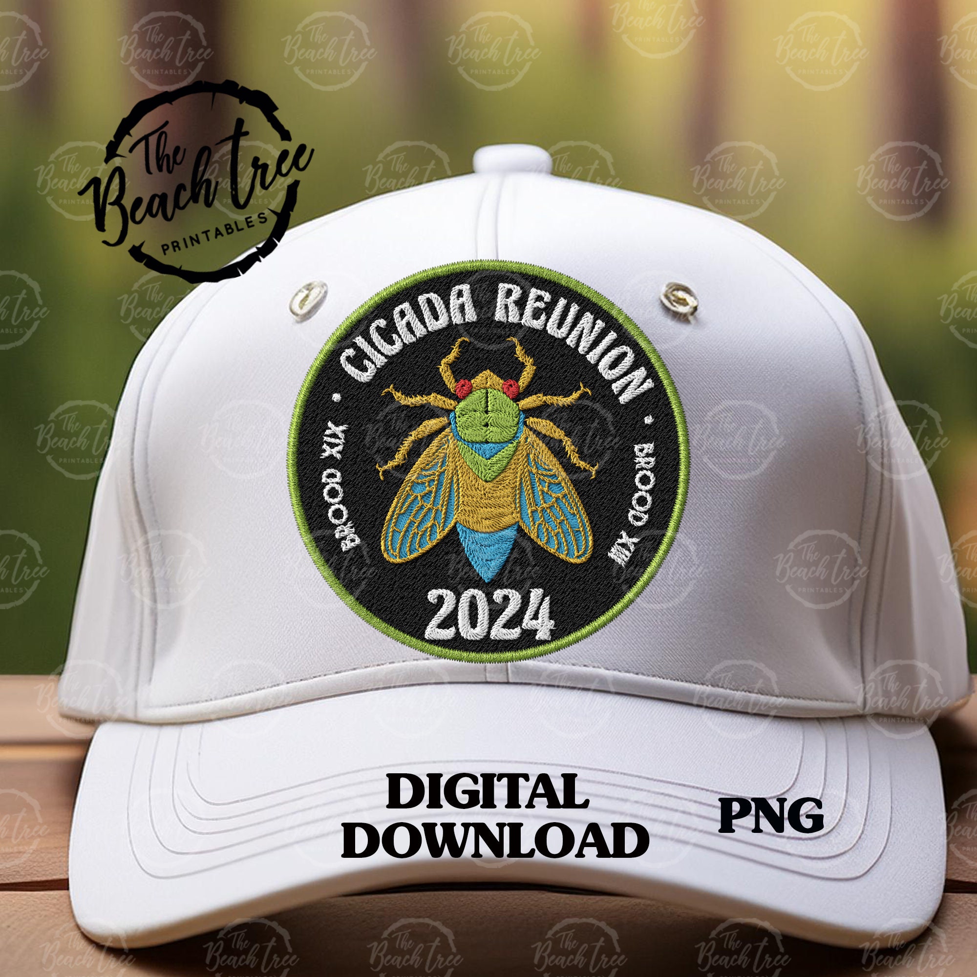 Cicada Reunion Embroidered Patch Png, Faux Embroidered Cicada Patch ...