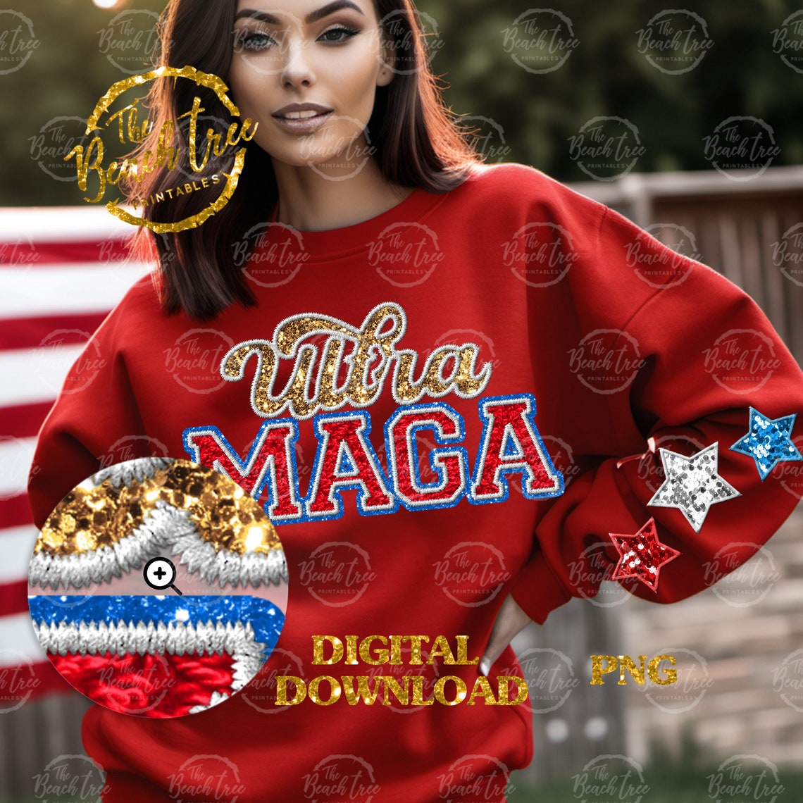 Chenille Lettering Ultra MAGA Png, Ultra Maga, Trendy Election Png ...