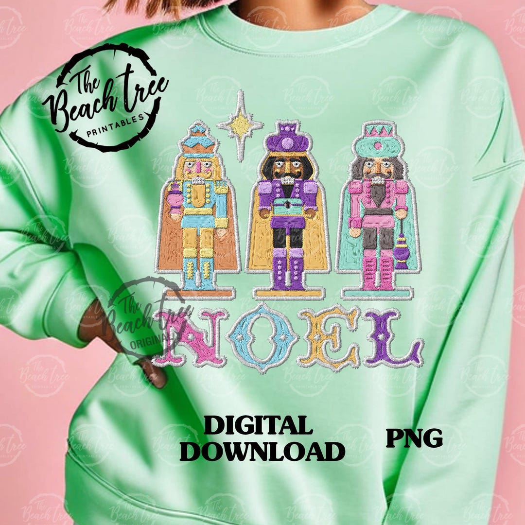 Nutcracker Faux Chenille Embroidery Christmas Patch Png, Faux Wisemen Christmas Embroidery ...