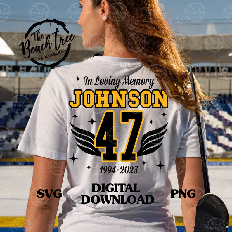 Adam Johnson 47 in Loving Memory Svg and Png, RIP Adam Johnson ...