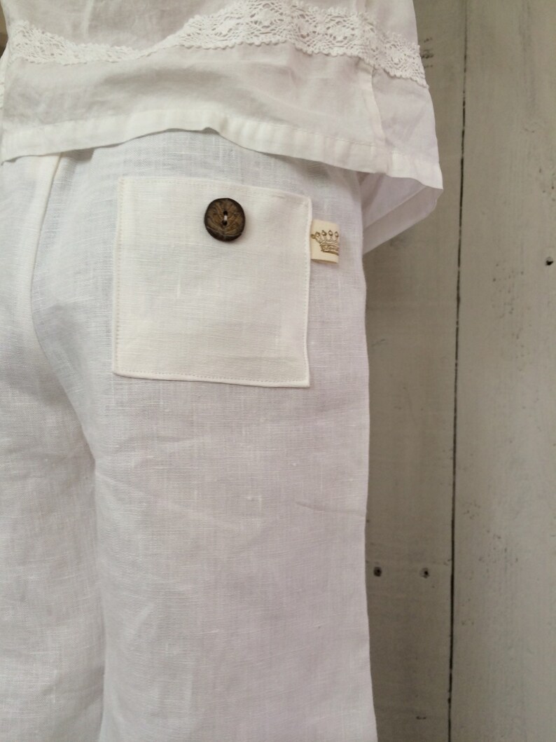Girls White Linen Pants - Etsy
