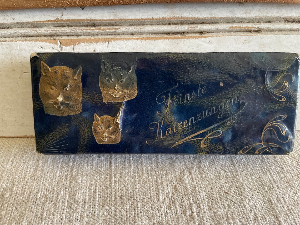 Antique Candy Box With Cats - Etsy