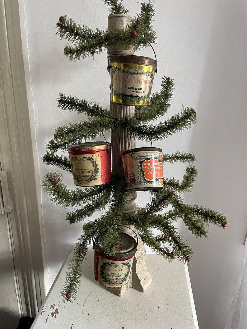 Antique Mini Christmas Latd Pail - Etsy