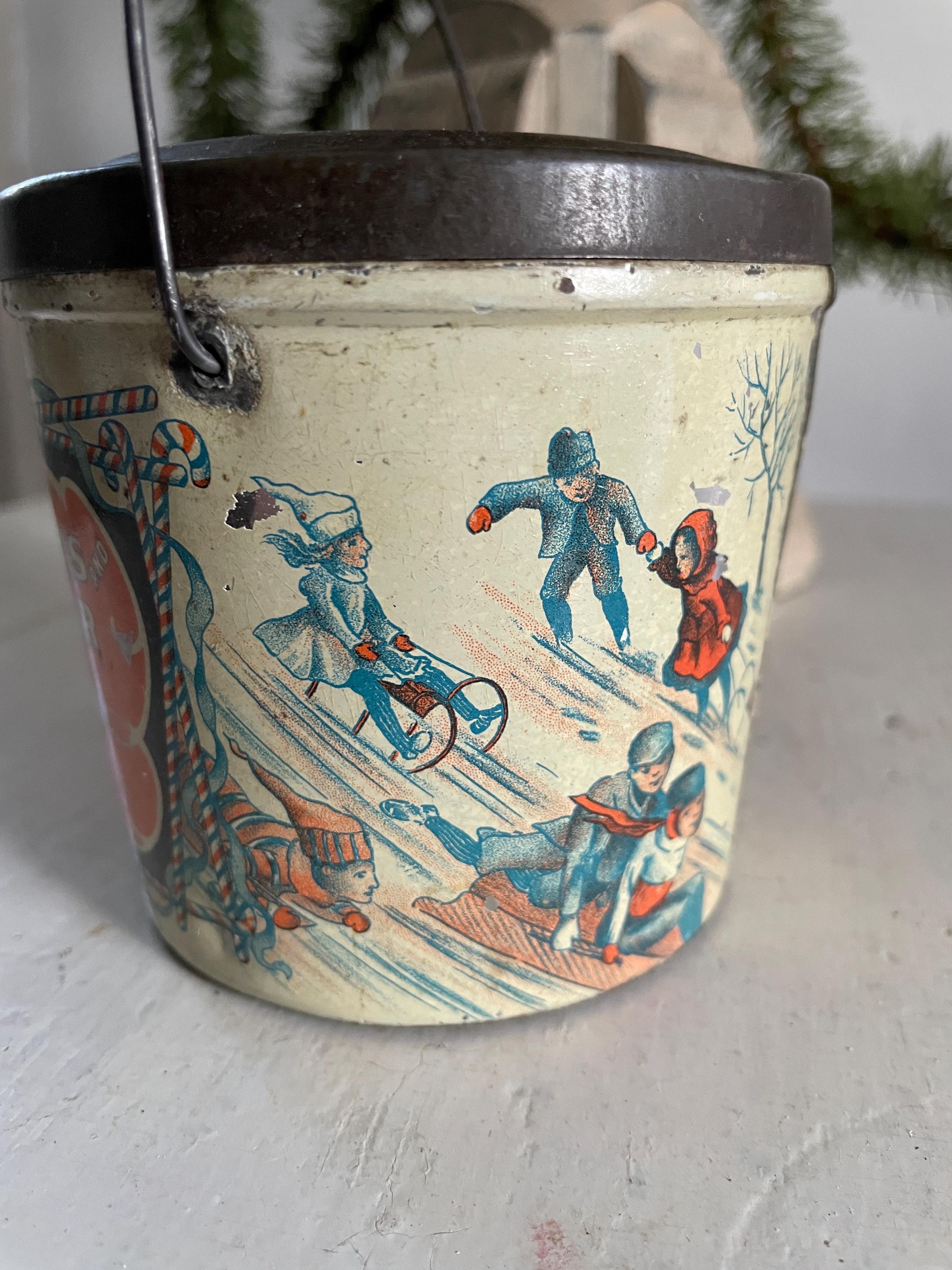 Antique Mini Christmas Latd Pail - Etsy
