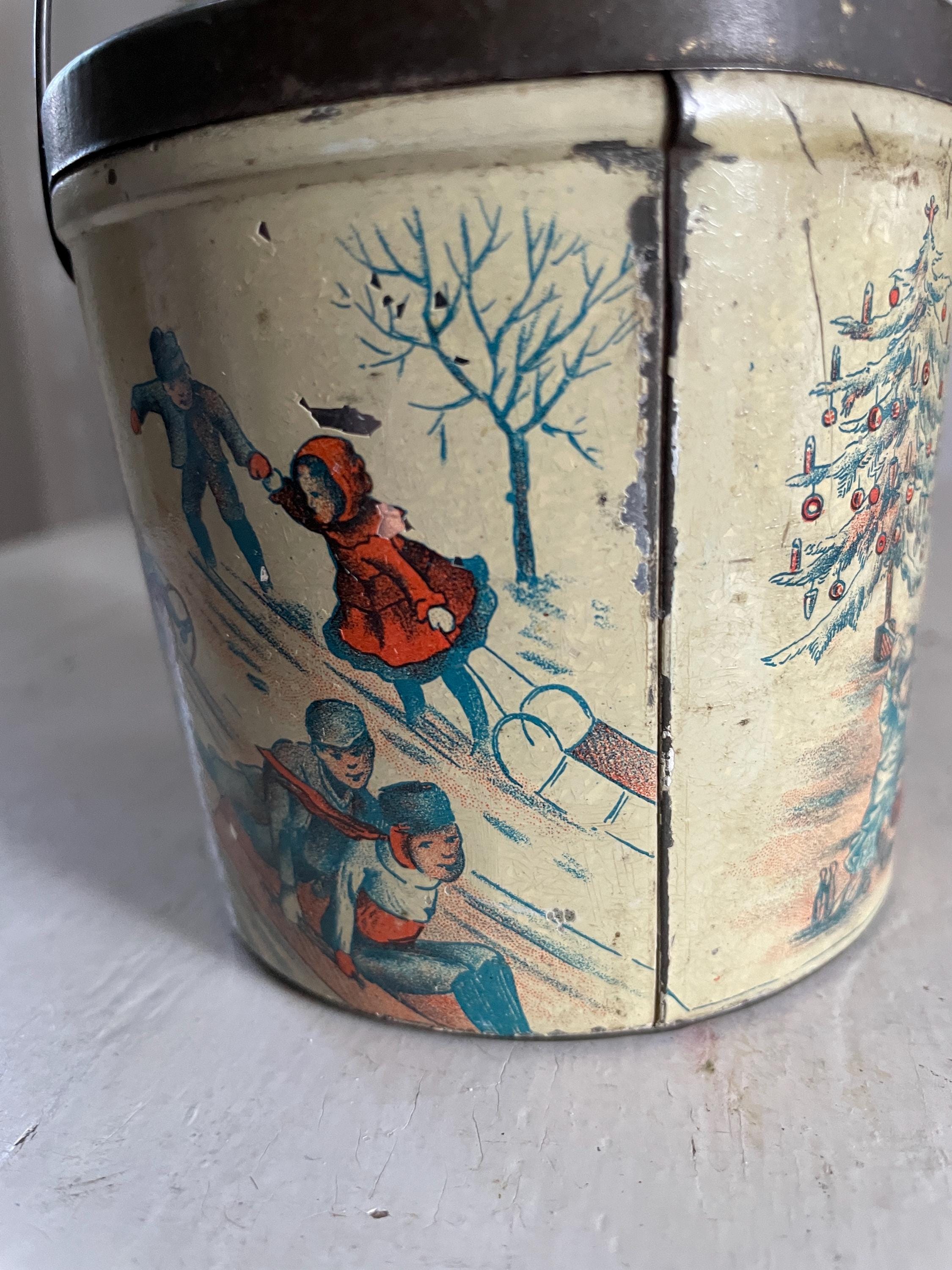 Antique Mini Christmas Latd Pail - Etsy