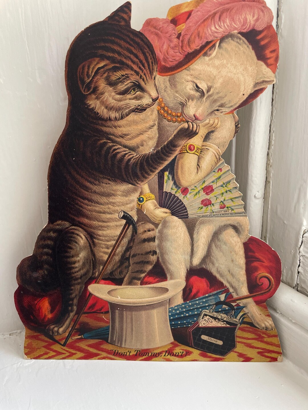 Antique Cat Trade Card - Large Die Cut - Etsy
